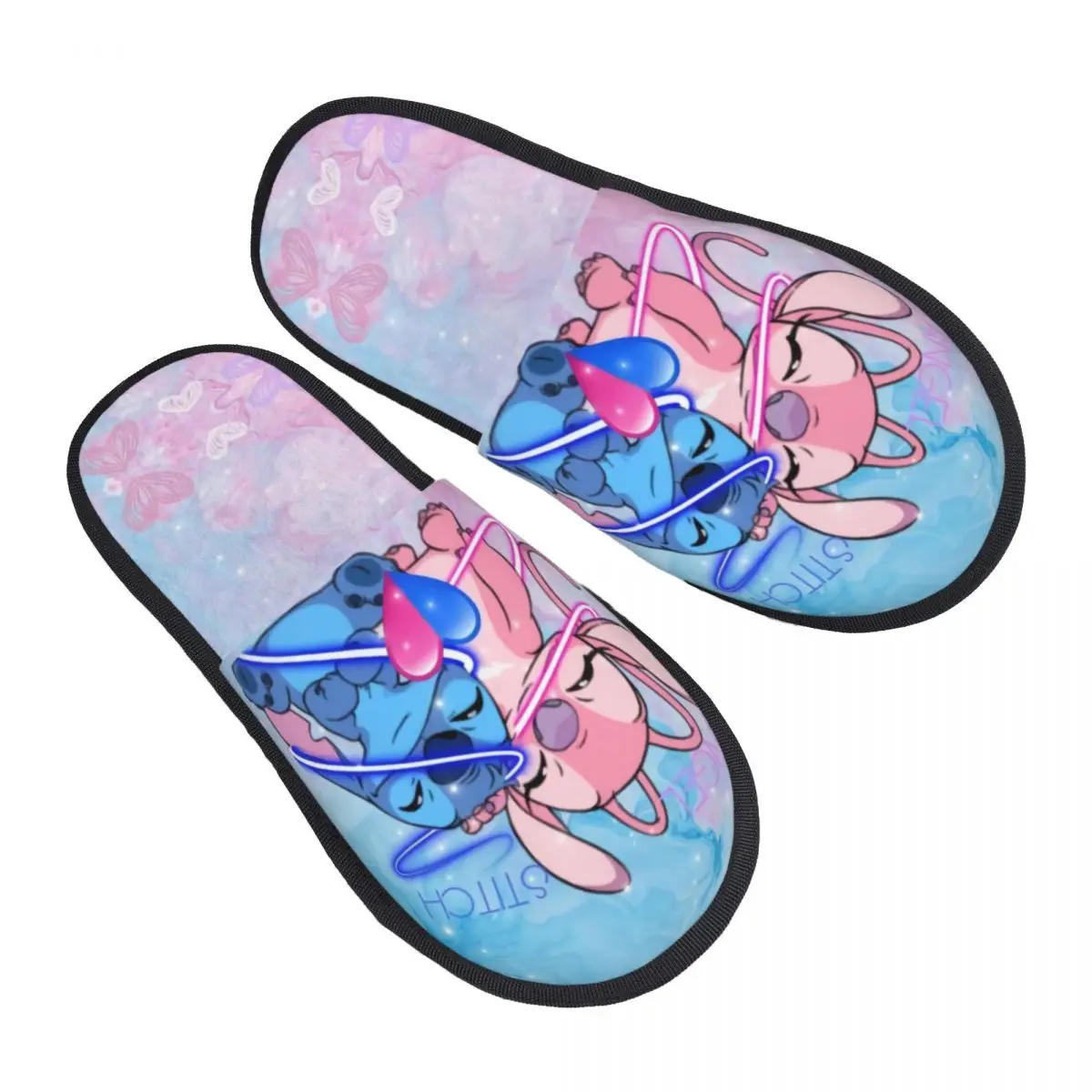 Custom-Stitch-Angel-Love-Heart-Cartoon-Soft-Scuff-Memory-Foam-Slippers ...