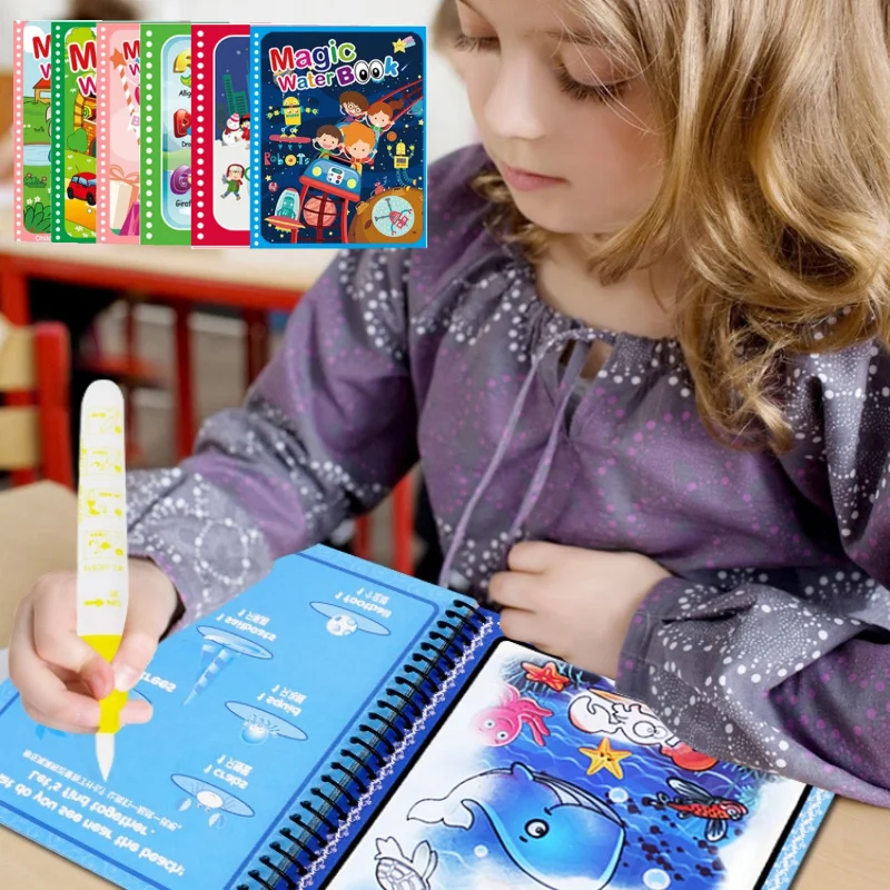 Children-Early-Education-Drawing-Toys-Reusable-Magica-Book-with-Pen ...
