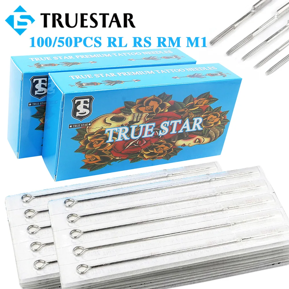 100-50PCS-Sterilized-Tattoo-Needle-RL-RS-RM-M1-Disposable-Sterile ...