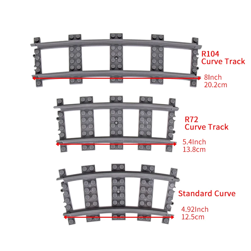 MOC-City-Bricks-Train-Flexible-Construction-Parts-Railway-Curve-Track ...
