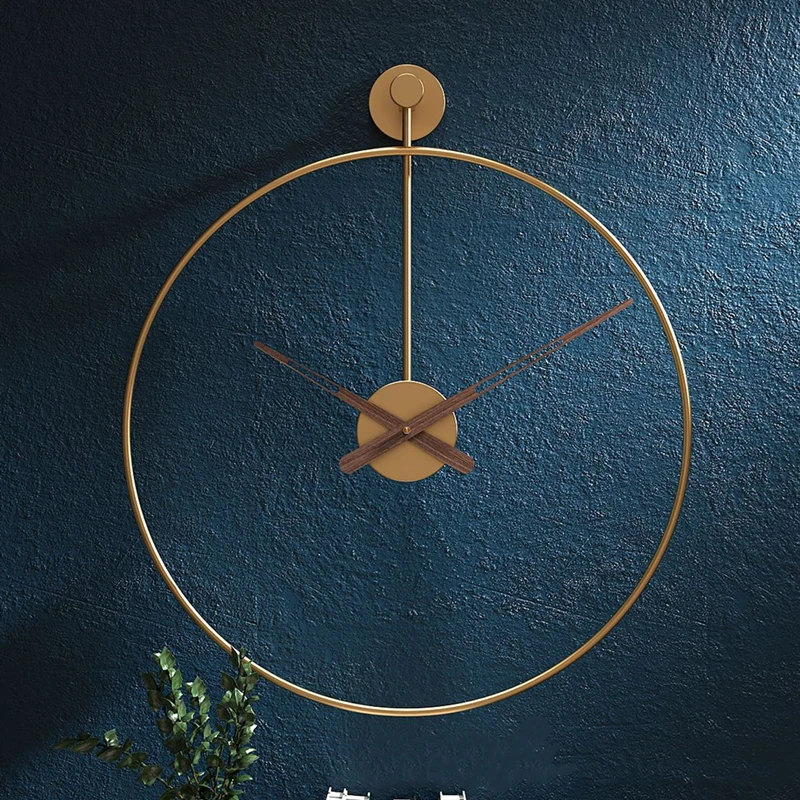 Nordic Large Wall Clock Modern Round Metal Silent Wall Decor Watch ...