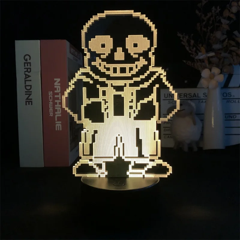 Undertale Sans Love 3D Nightlight Game Color Changing for Bedroom Decor ...