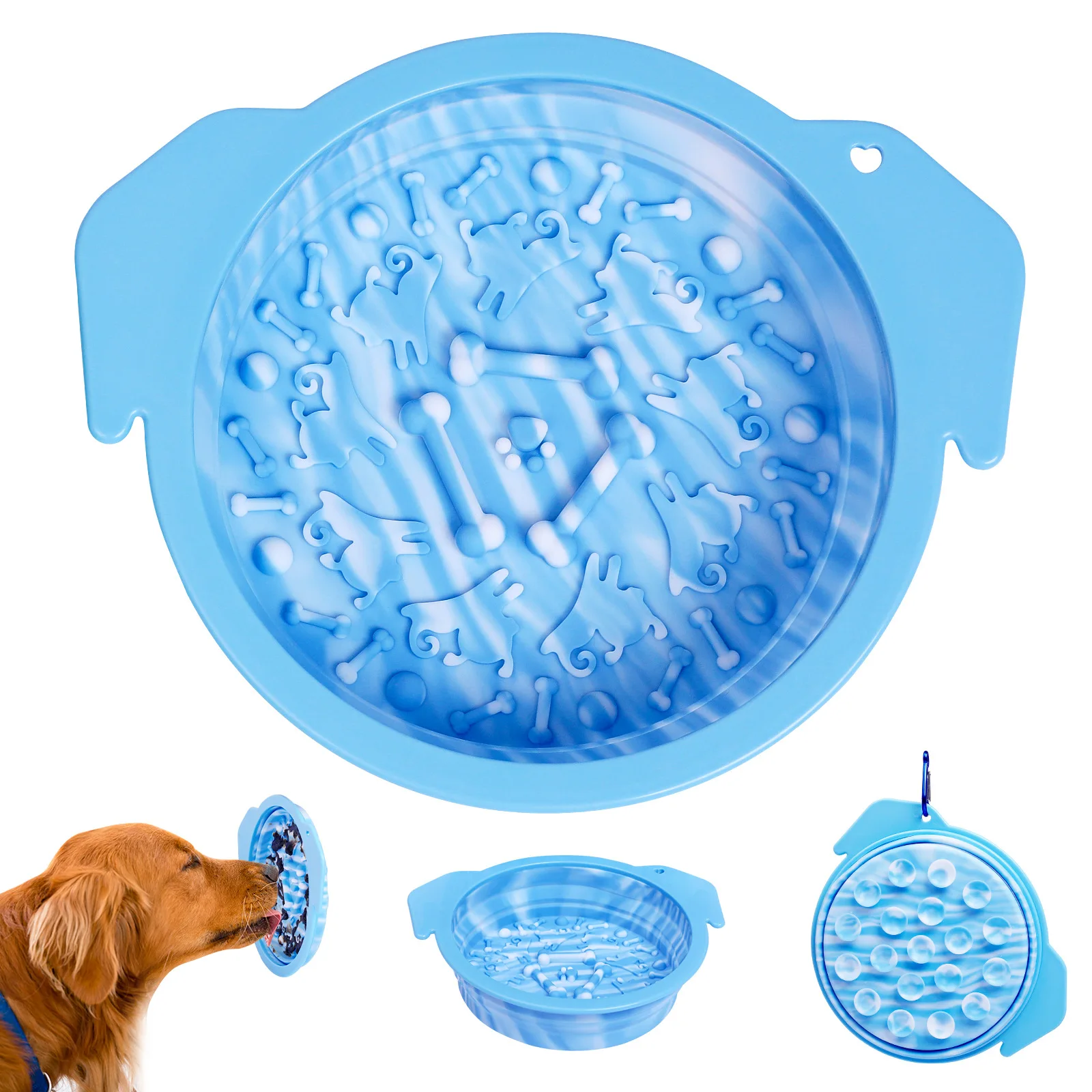 Dog-Slow-Feeder-Bowls-Licking-Mat-Foldable-Bowl-for-Pet-Folding-Multi ...