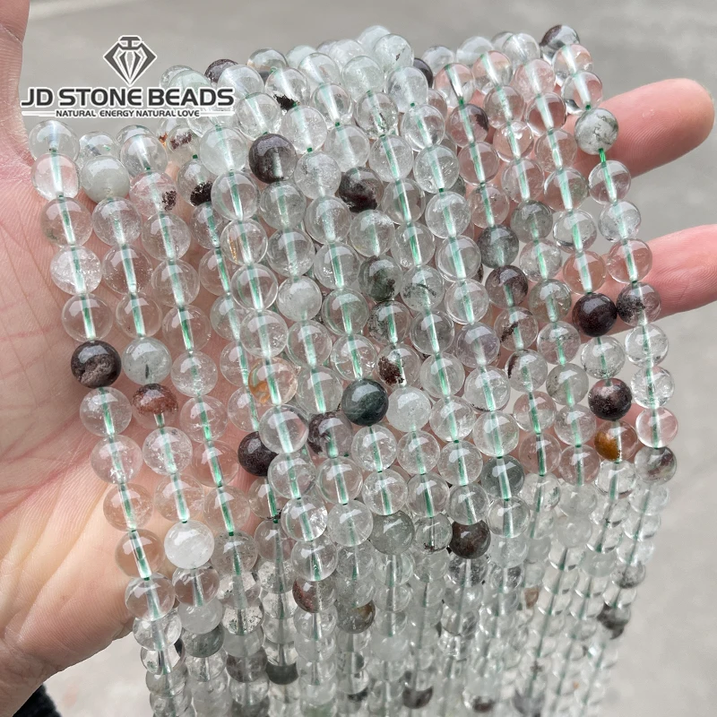 Natural Green Ghost Quartz Beads Round Loose Spacer Crystal Stone 4 6 8 ...