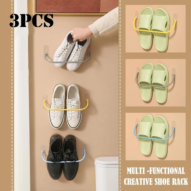 1-2-3pcs-Wall-Hanging-Bathroom-Slippers-Rack-Toilet-Door-Back-Shoe ...