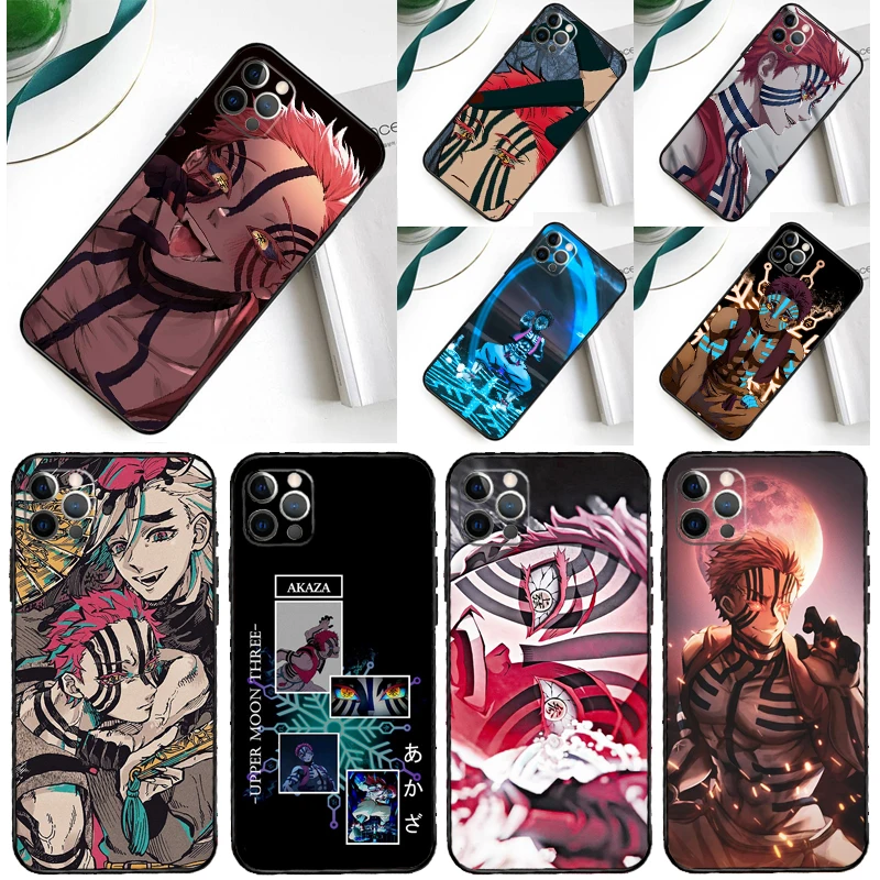 Akaza funda de teléfono de Anime Demon Slayer para iPhone 11, 12, 13 ...
