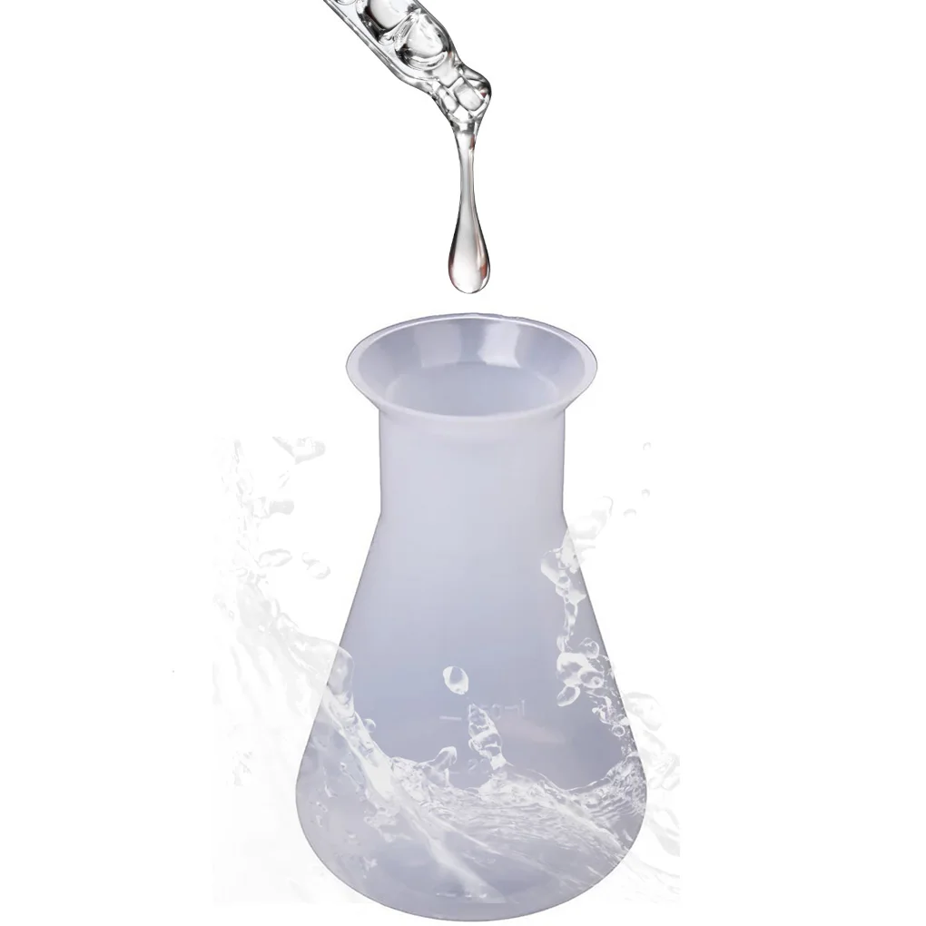 Lab-Plastic-Conical-Flask-Transparent-Scaled-Laboratory-Measurement ...