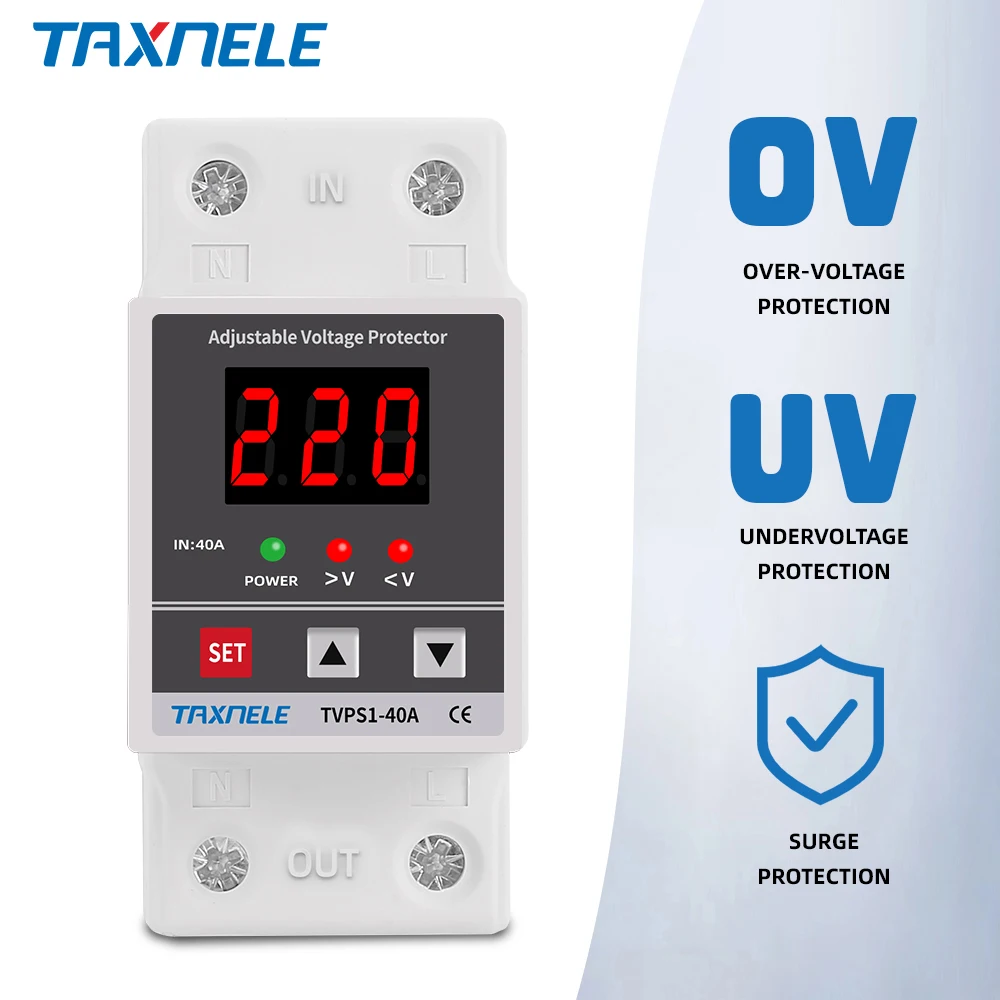 Digital Voltage Relay 40A 60A 63A din rail Adjustable Protection Over ...