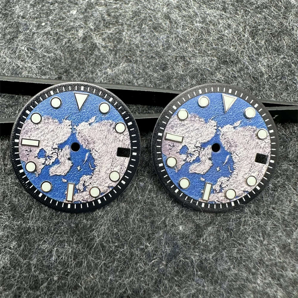 28-5mm-Watch-Dial-with-Calendar-Window-Earth-Surface-Watch-Faces-Green ...