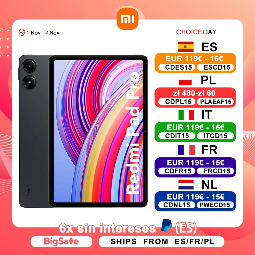 Tablet-Xiaomi-Redmi-Pad-Pro-12-1-Wi-Fi-6GB-128GB-8GB-256GB-EU-Charger ...