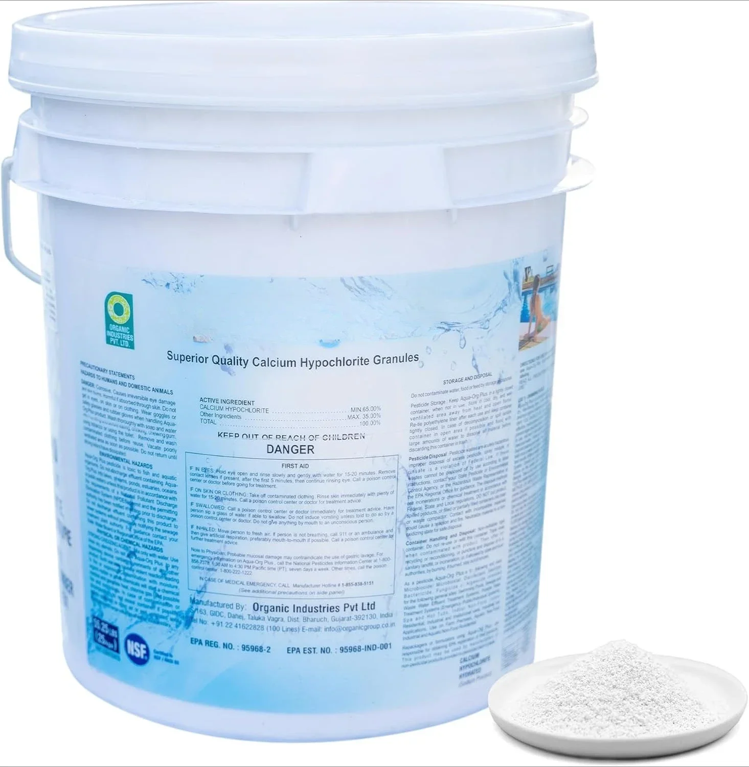 POPULAR Pool Shock By Aqua Org Plus - 65% Granular Cal Hypo - Swimming ...