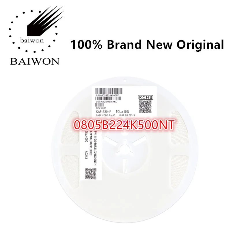 100-New-Original-Chip-Capacitor-0805-220nF-224-10-50V-X7R ...