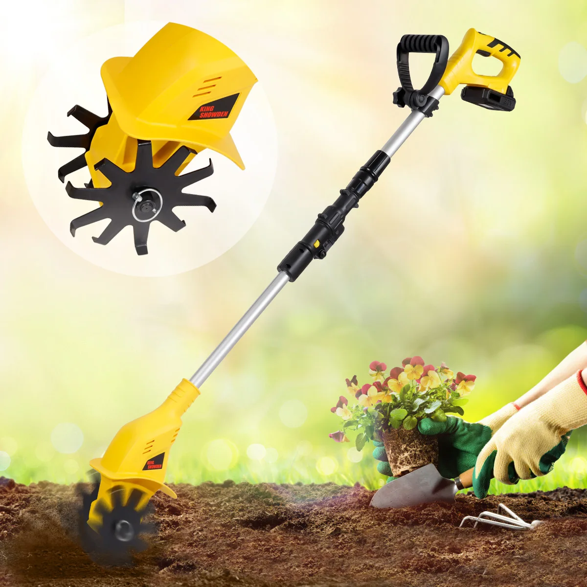 Hoe Cultivator Hand Tiller Hand Held Tiller Garden Electric Rotary Cultivator 20v Aliexpress