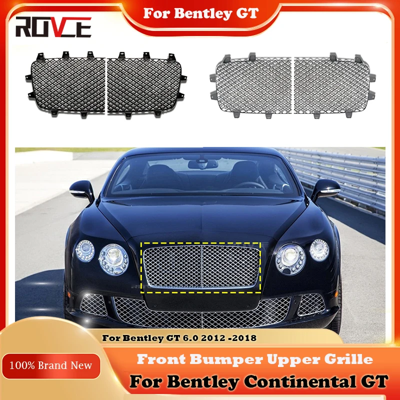 ROVCE-Car-Grille-Front-Bumper-Mesh-Racing-Grill-Plating-Silver-Black ...