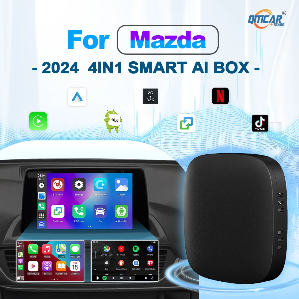 CarPlay-Android TVデコーダー,ai Box, YouTube,Netflix,mazda,cx-5 cx-8,x5,cx-3,cx30,MX- 30,cx-50,cx-60 ...