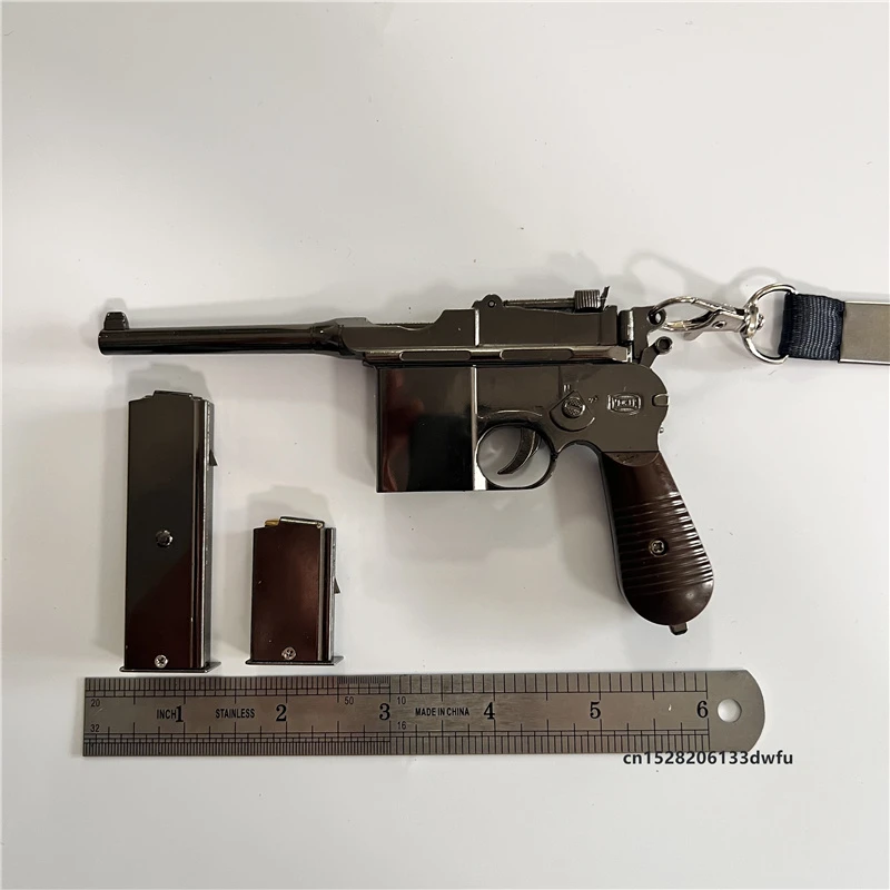 1:2.05 M1932 권총 제 2 차 세계 대전 장난감 총 미니어처 모델, 금속 카트리지 총알 소년 생일 선물 열쇠 고리 ...
