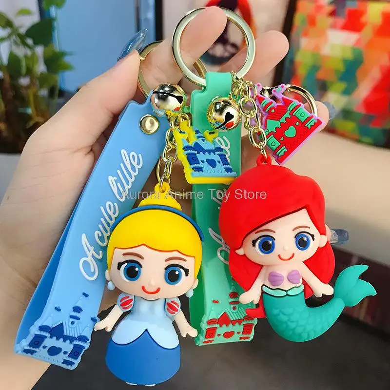Anime-Disney-Keychain-Cartoon-Gummed-Girl-Mermaid-Princess-Keyring-Cute ...
