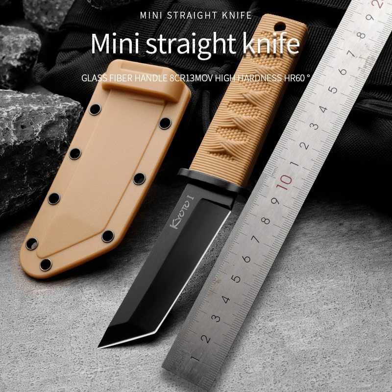 8CR13MOV-Steel-Hunting-Knife-Survival-Straight-Knife-First-Aid-Tool ...