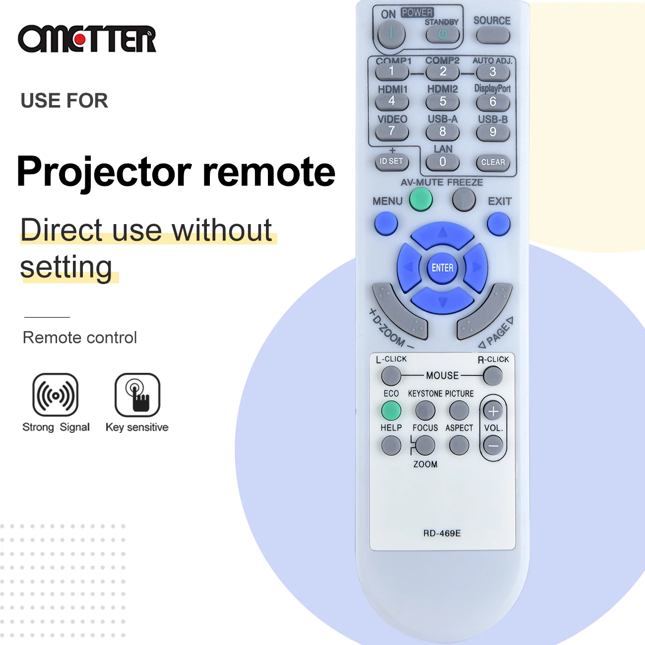 RD-469E-for-NEC-Projector-Remote-Control-M283X-M322w-M402x-M322x-Np ...