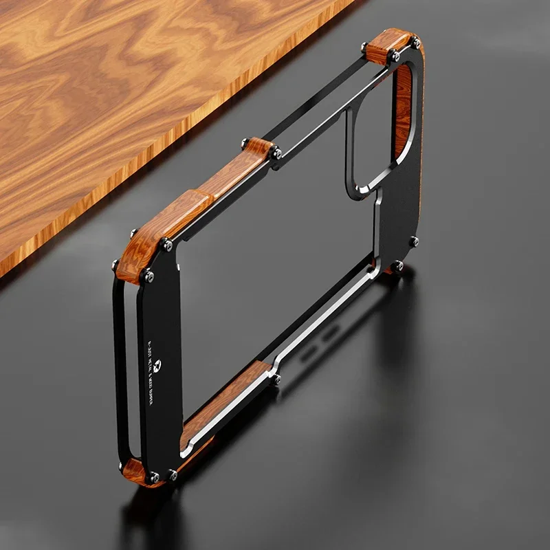 For-iPhone-15-14-Plus-13-12-11-Pro-Max-Iron-Wood-Border-Bumper-Phone ...