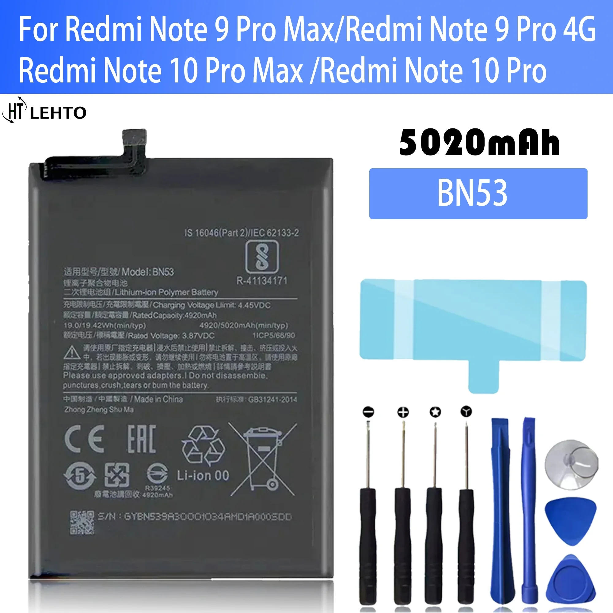 New 100% Original Battery BN53 For Xiaomi Redmi Note 9 Pro / Redmi Note ...