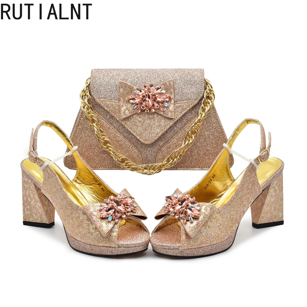 African Matching Shoes and Bags for Party Nigerian Ladies Super High ...