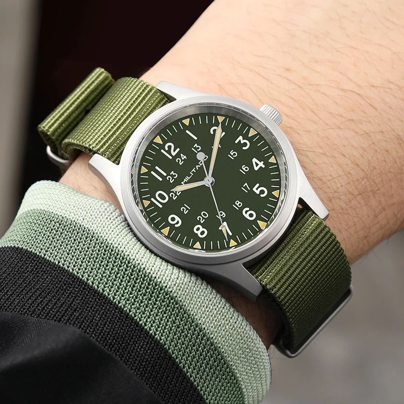 MILITADO-ML02-Field-Watch-36mm-Domed-Sapphire-Crystal-VH31-Quartz-Sweep ...
