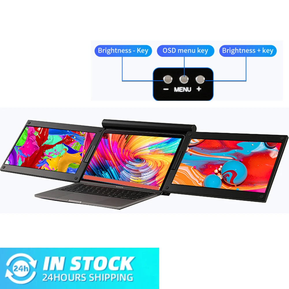 13 ''Tela Tripla Para Laptop Extensível Duplo Monitor HD 1080P Pc ...