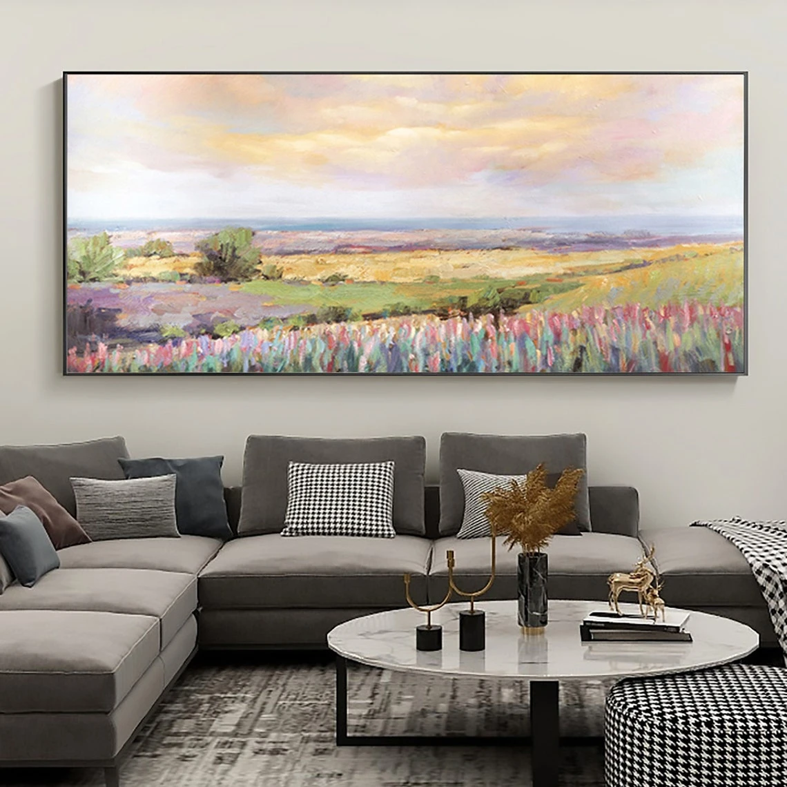 3 Color Modern Hand Painted Canvas Oil Paintings - Large Abstract ...