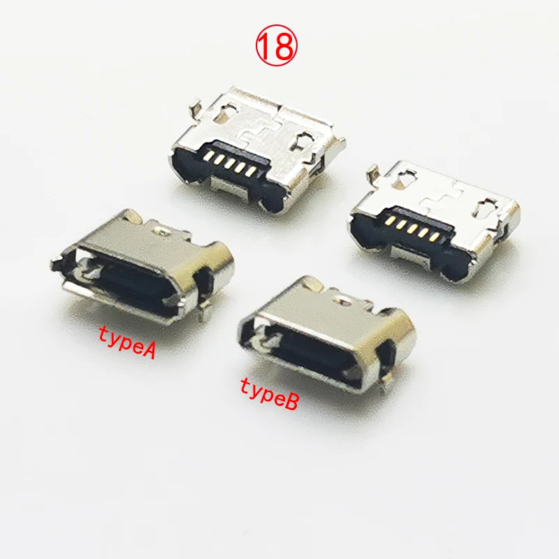 10pcs-Micro-USB-female-B-type-socket-phone-PCB-mounting-connector-7-7 ...