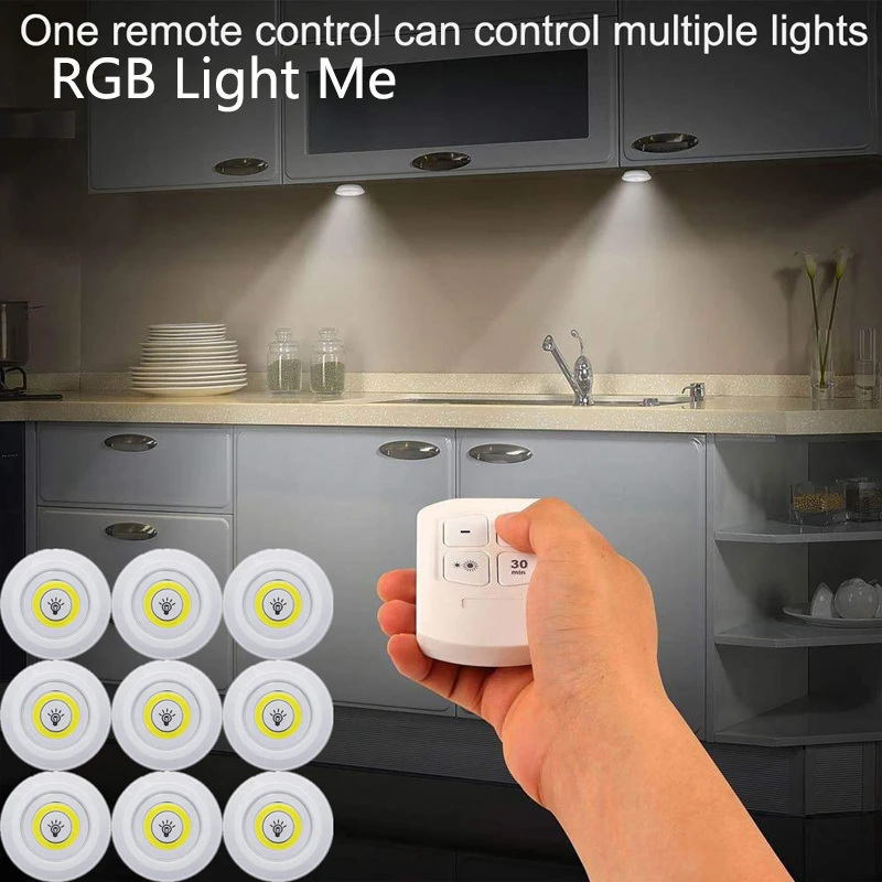 Smart Led Lights Wireless Cabinet Light Remote Control Dimmable Night ...