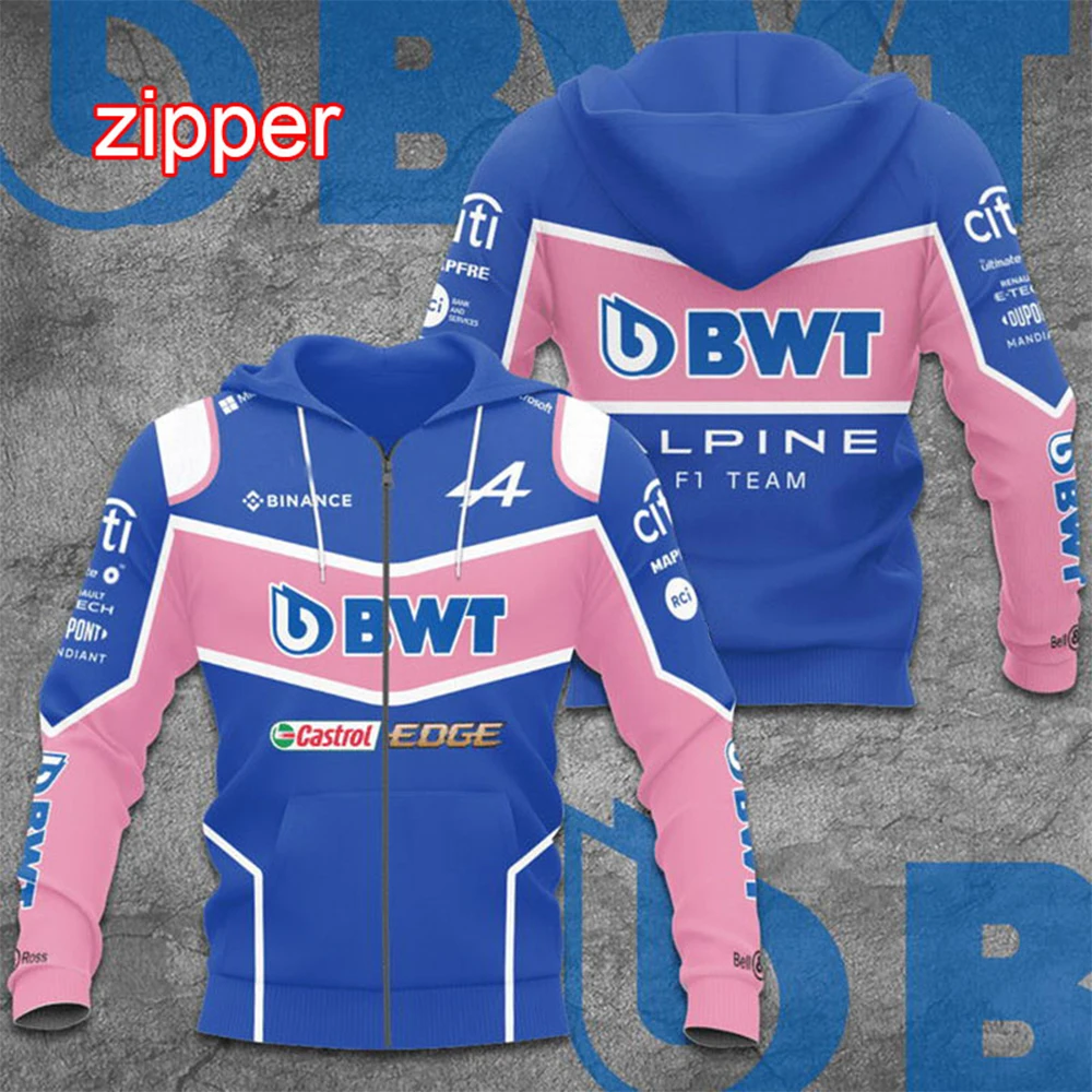 2023-Alpine-F1-Formula-One-Racing-Teams-Men-Zipper-Hoodie-Pants-Set ...