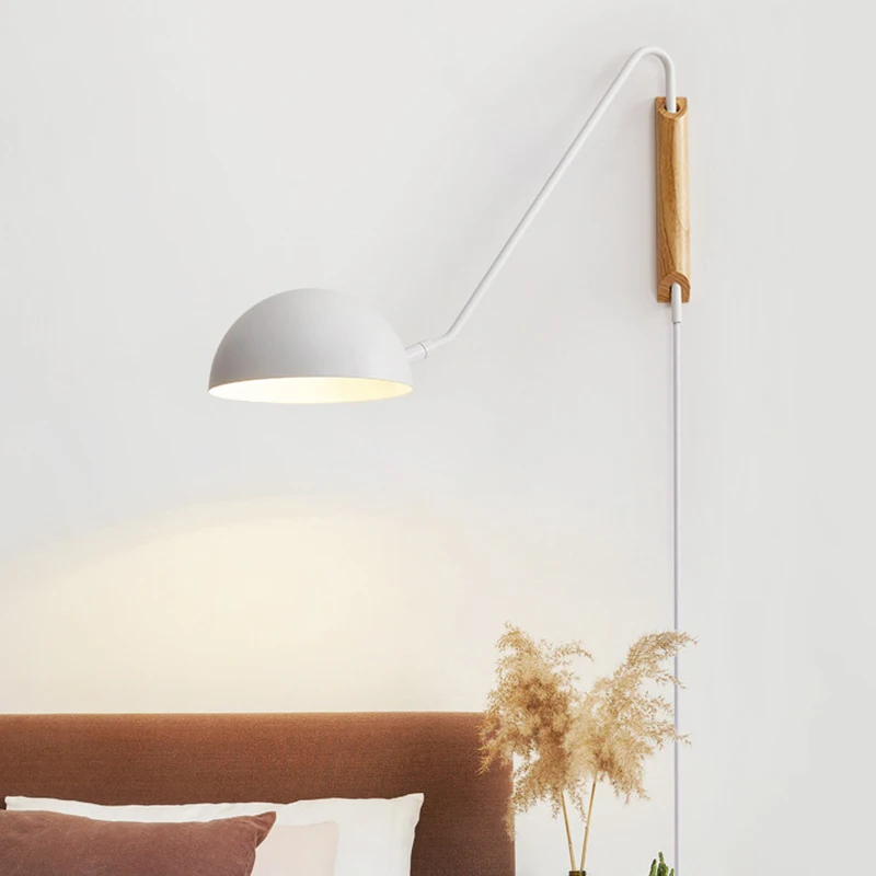 Scandinavia-Minimalist-Bedside-Wall-Lamps-Rotating-Swing-Arm-Iron-Wall ...