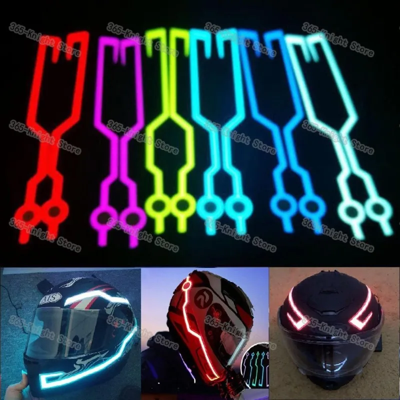 Cycling Motorcycle Helmet LED Cold Light Self-adhesive Reflective ...