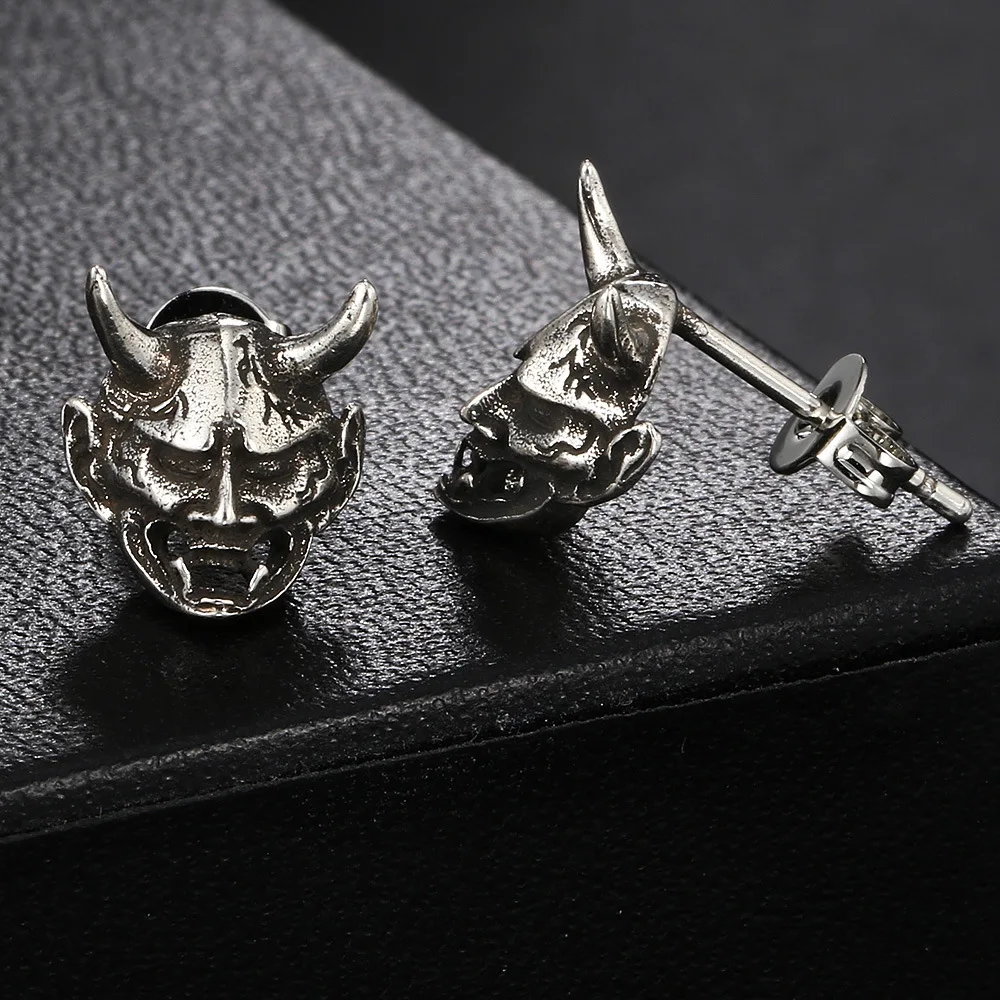 Retro-Demon-Skull-Hoop-Hip-Hop-Earrings-Men-Youth-Hiphop-Punk-Biker ...