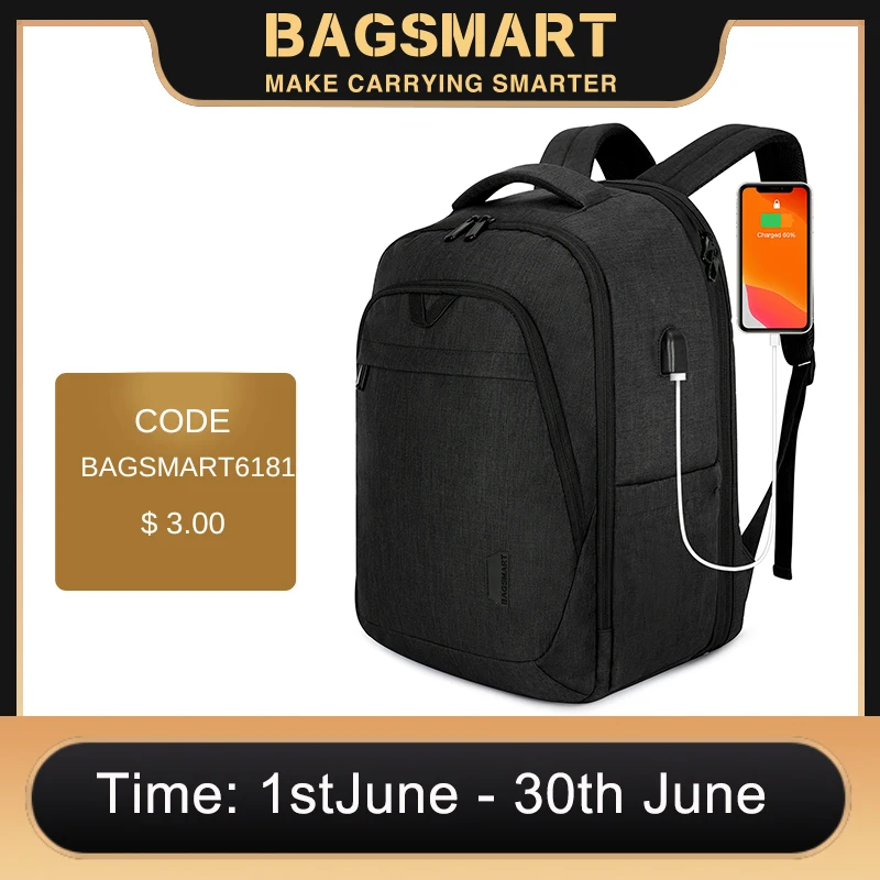 BAGSMART Men's Backpack Anti-theft Large Waterproof Women School Bags ...