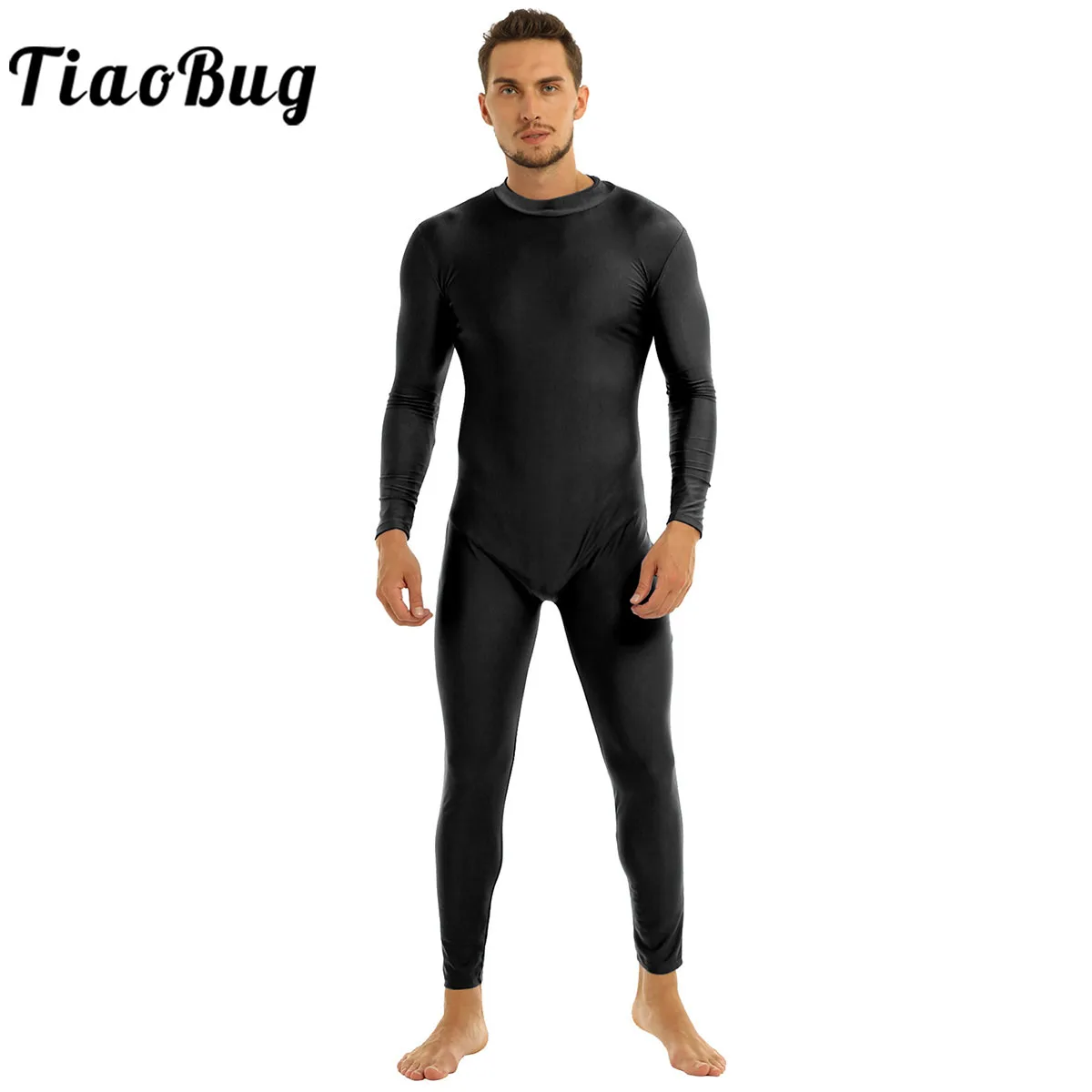 Mens-Spandex-Zentai-Suit-Zipper-Back-Long-Sleeve-One-piece-Full-Body ...