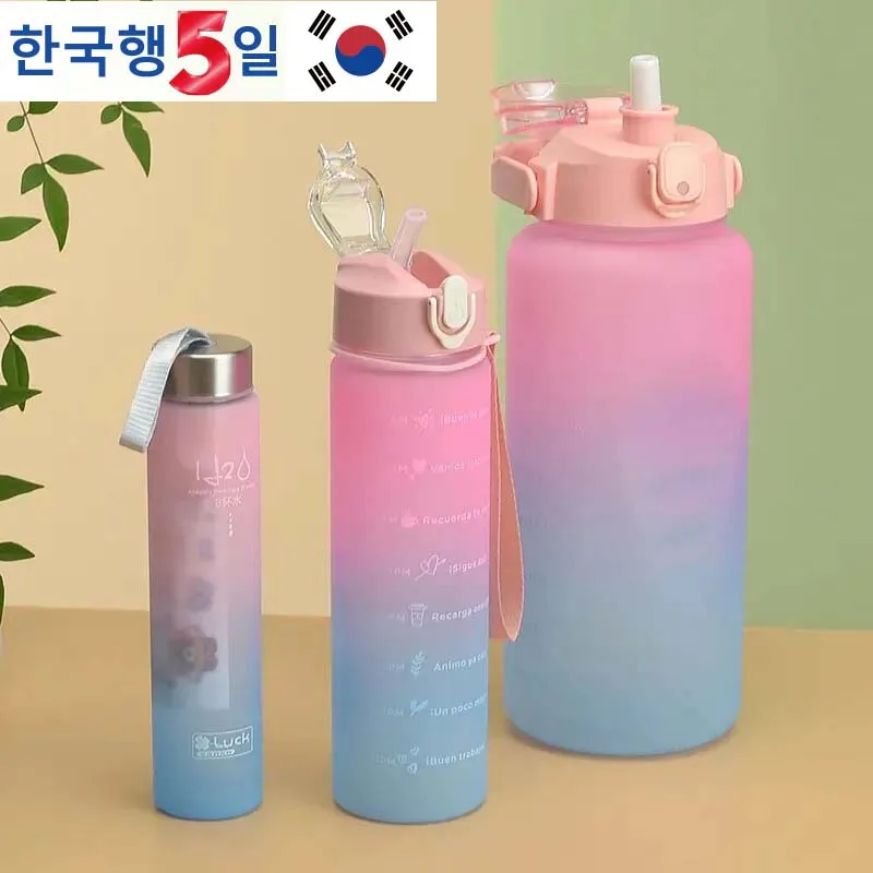 Gradient-Colour-Water-Cup-Large-Capacity-Straw-Frosted-Cup-Outdoor ...