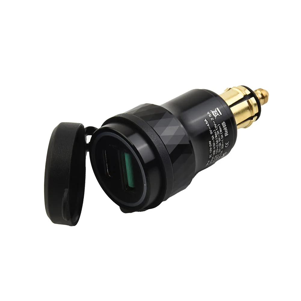 Dual-USB-Chargers-DIN-Plug-Socket-Adapter-For-BMW-For-Ducati ...