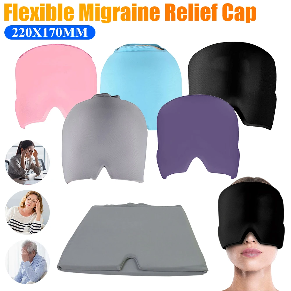 Migraine Relief Hat Gel Hot Reusable Ice Head Wrap Pack Eye Masks ...