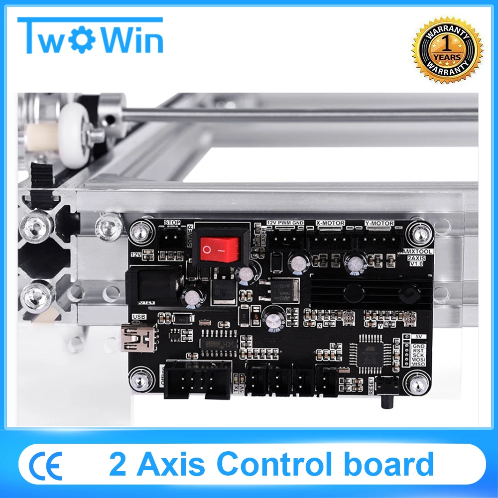 2 Axis Laser Engraver Control Board Panel, GRBL USB Port Main Board Integrated Driver For CNC ...
