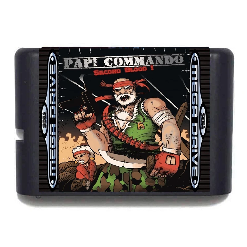 Papi-Commando-Second-Blood-16BIT-MD-Game-Card-For-Mega-Drive-Genesis ...