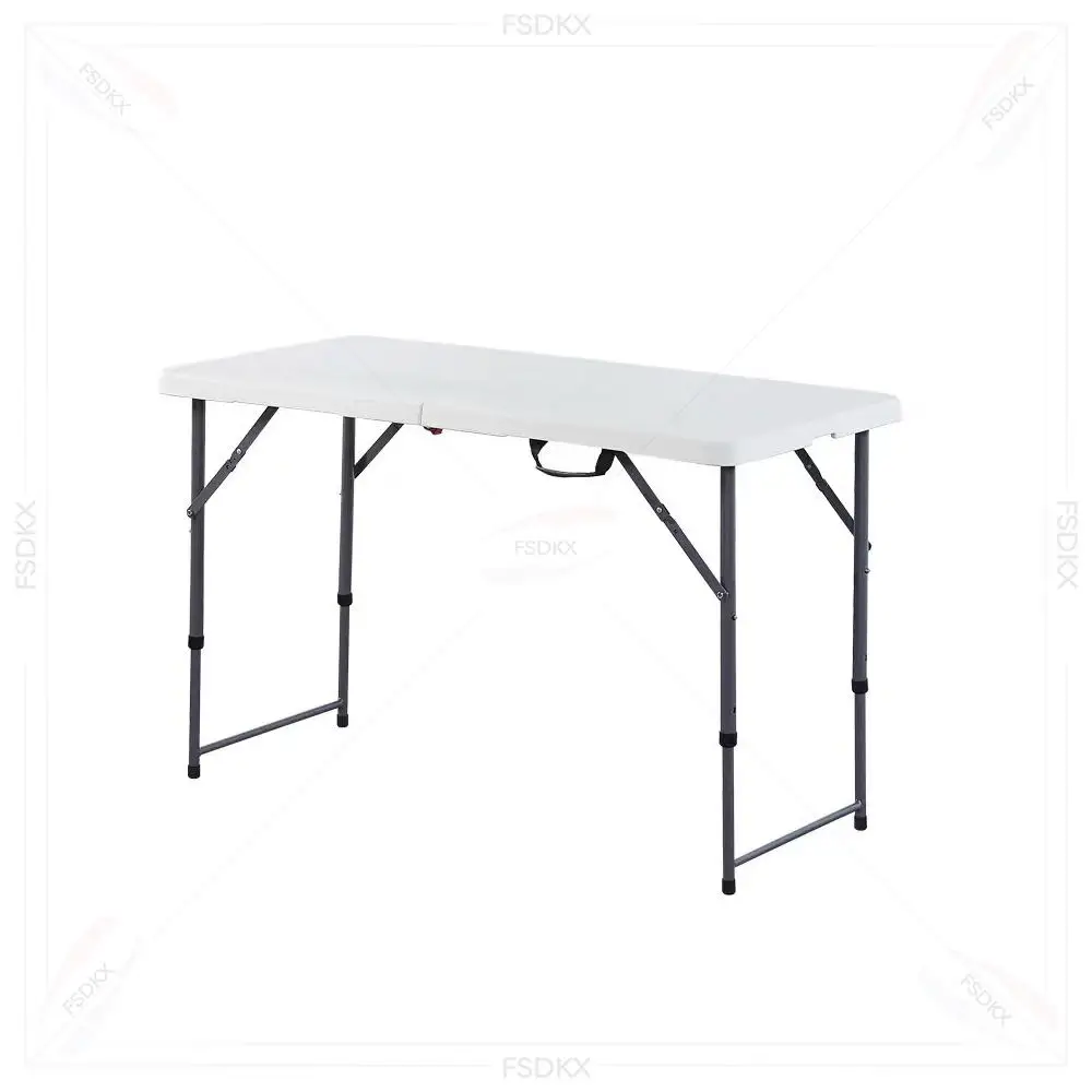 Portable Folding Table 6ft White Rectangular Plastic Outdoor Furniture ...