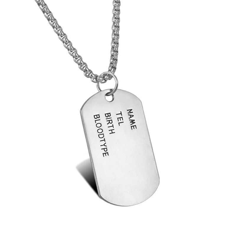 New Army Tag Badge Name Pet dog tag Pendant Men's Metal Color Stainless ...