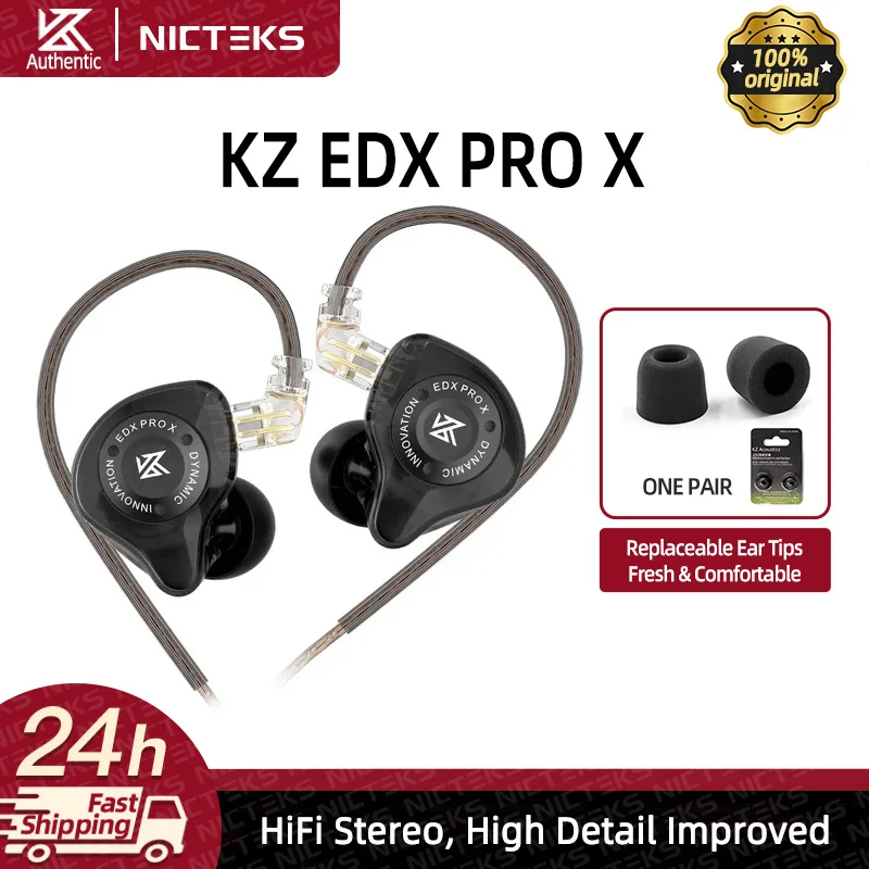 KZ-EDX-PRO-X-Wired-Headphone-Dynamic-Drive-Earphone-HIFI-Stereo-Bass ...