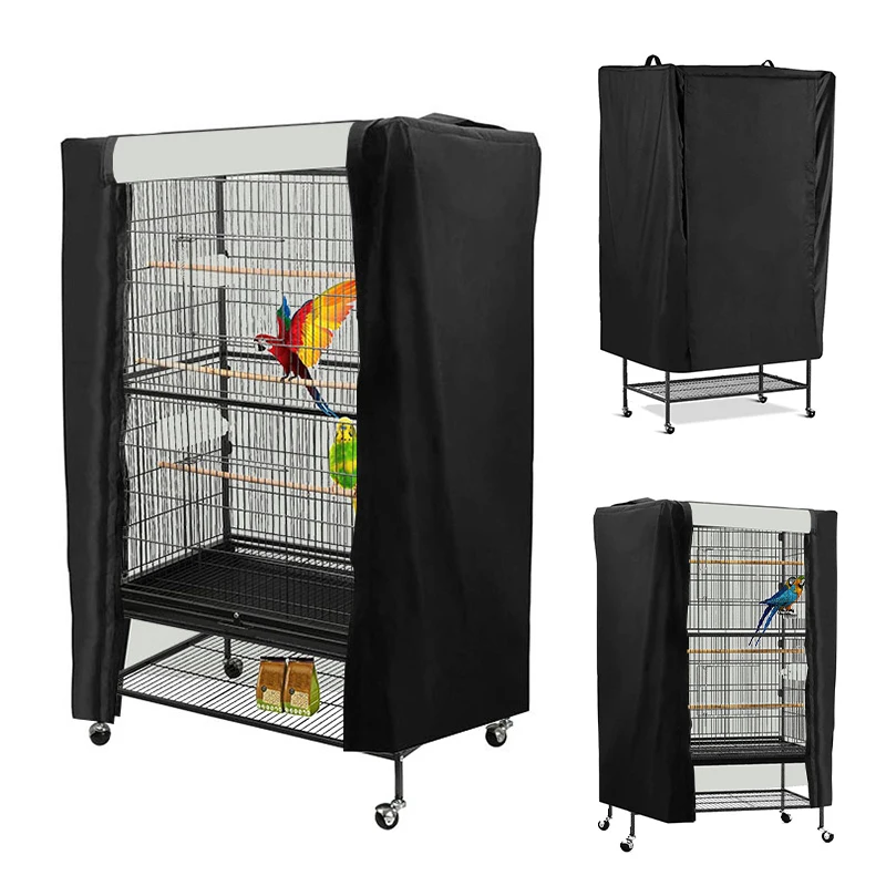 Waterproof-Pet-Bird-Cage-Cover-Parrot-Cages-Cloth-Black-Large-Universal ...