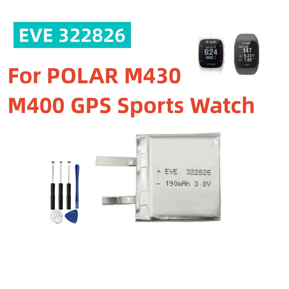 Replacement-Battery-322826-190mAh-Battery-For-POLAR-M430-M400-GPS ...