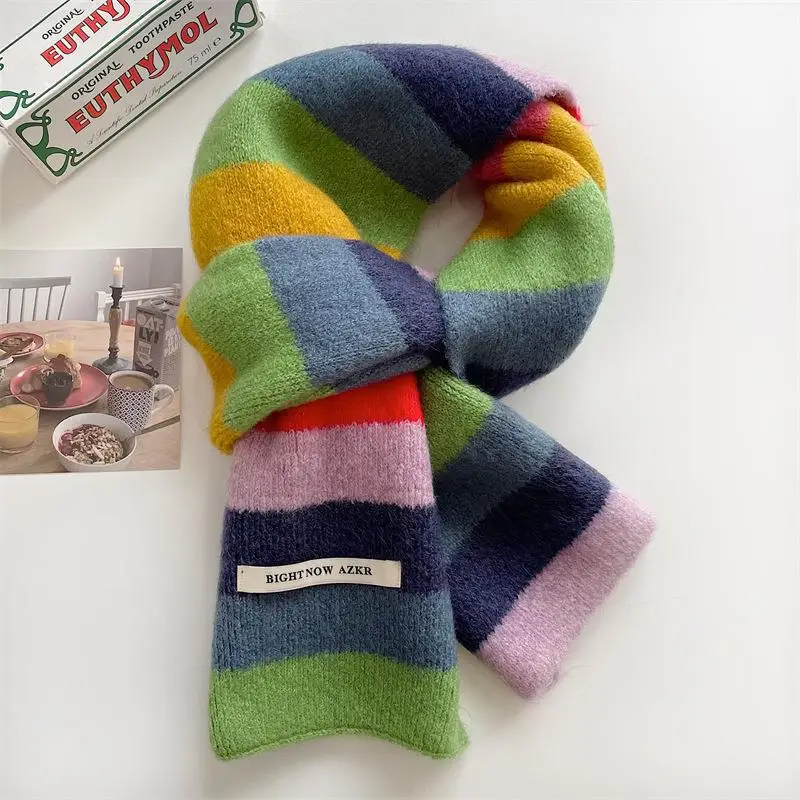 Bufanda-de-Mohair-a-rayas-de-arco-ris-para-hombres-y-mujeres-bufanda ...