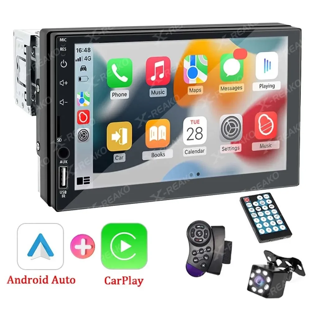 Android-Auto-1-Din-Car-Radio-Carplay-Multimedia-Player-7-HD-Touch ...