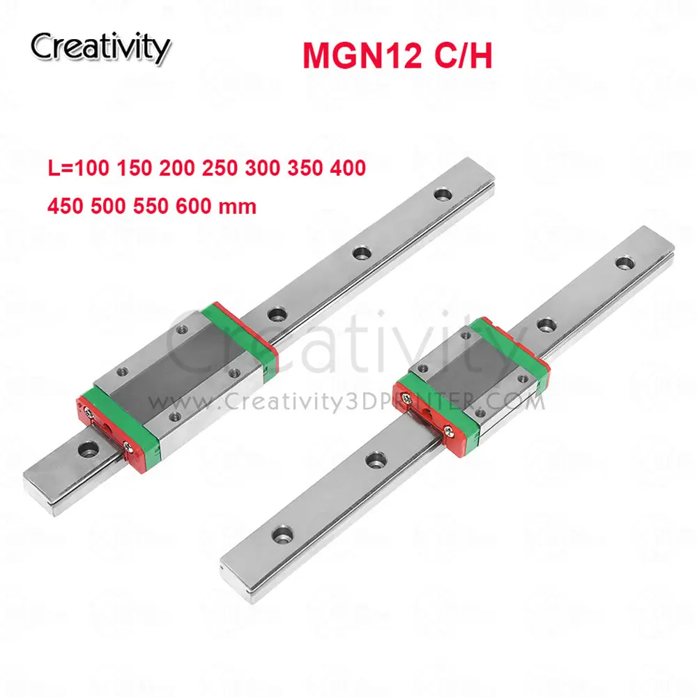 MGN12 Linear Rail Guide with MGN12H Linear Bearing Sliding Block for Ender 3 Corexy Tronxy 3D ...